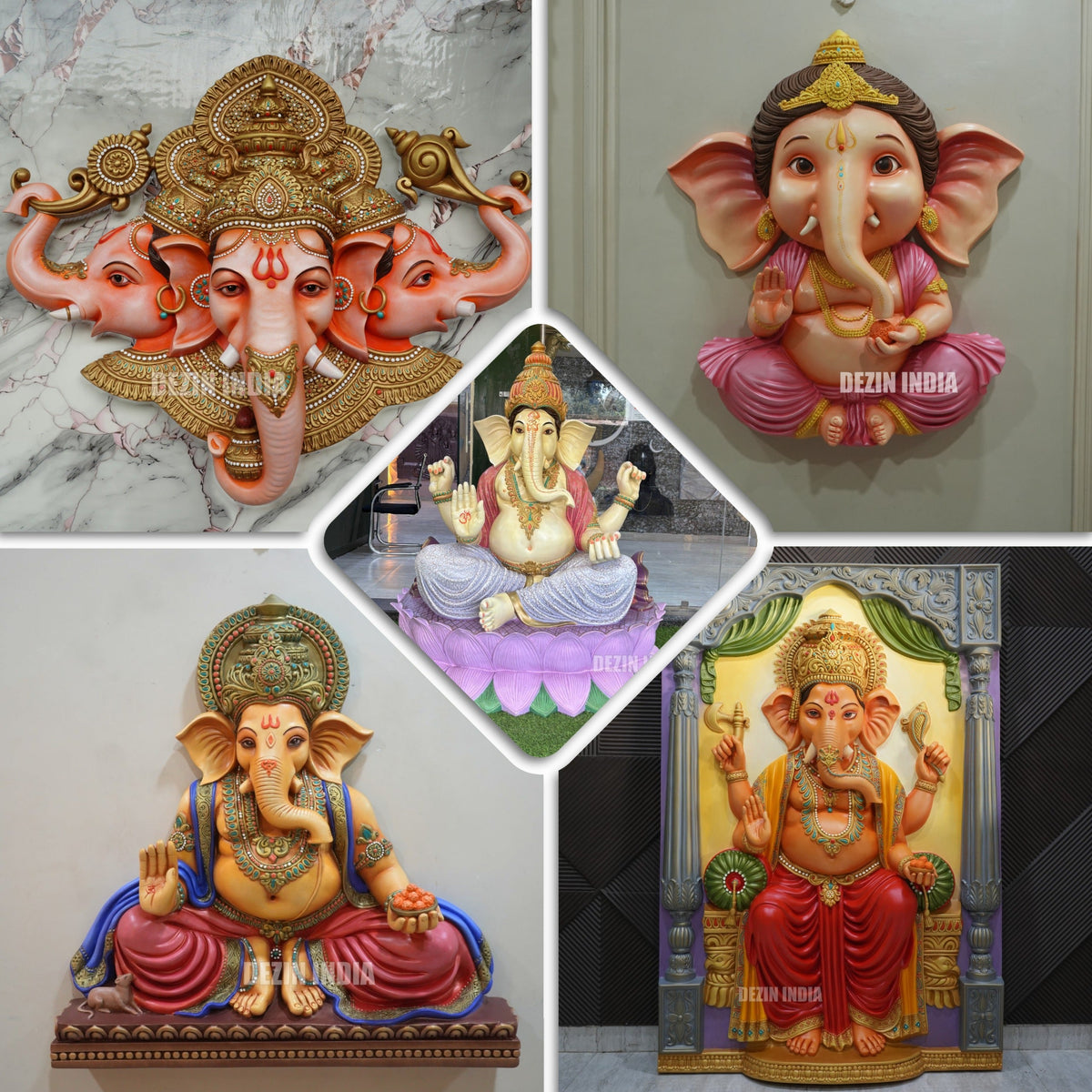 Lord Ganesh Wall Murals for Home & Temple | Dezin India – Dezin India ...
