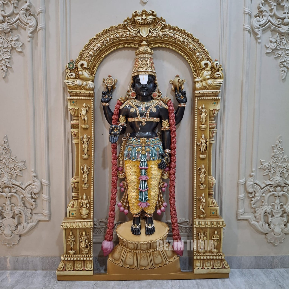Sri Venkateswara Swamy Balaji Wall Mural - 6x4ft | Divine Temple Decor ...