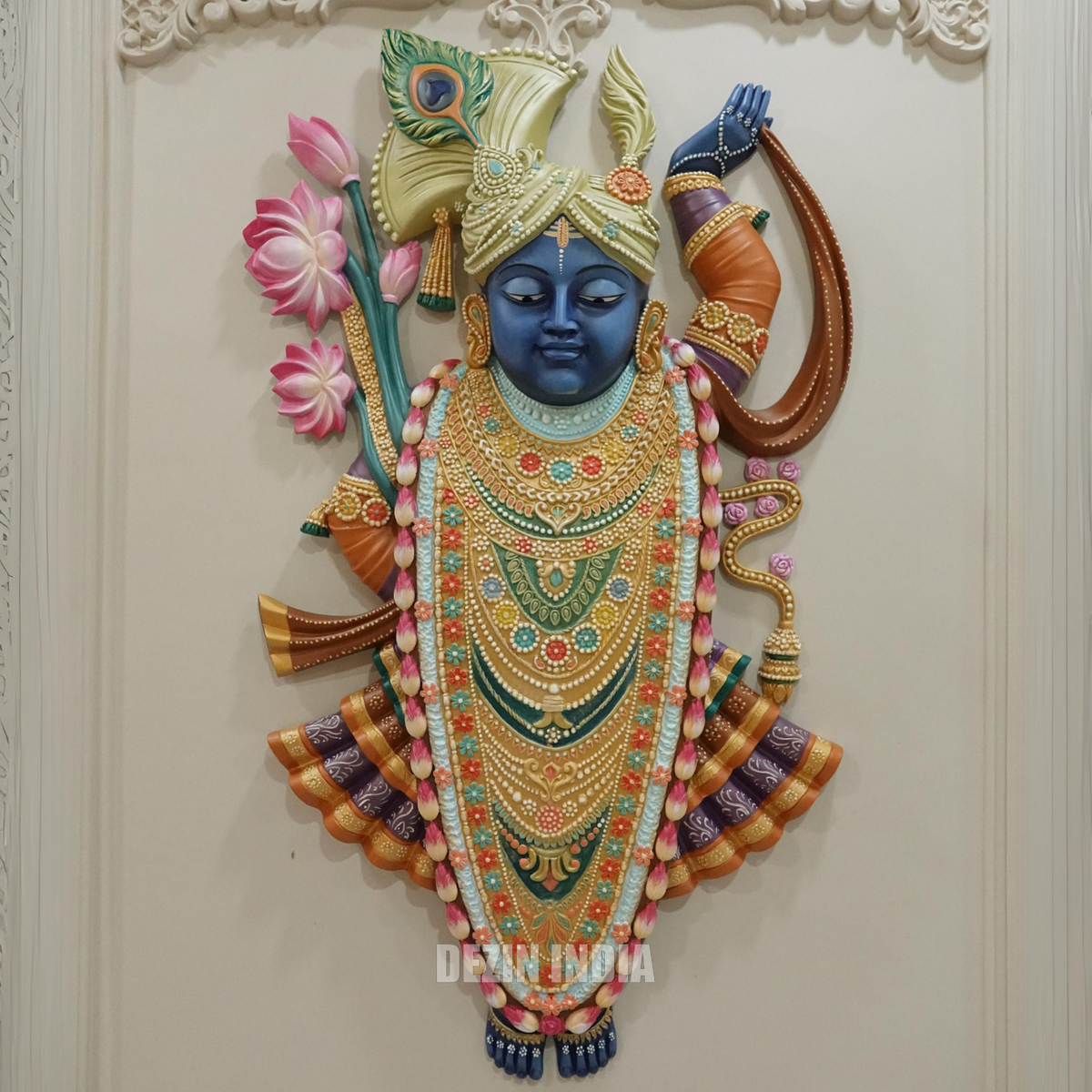 DA-115 Shrinathji 3D Wall Sculpture 50x30 inches – Dezin India