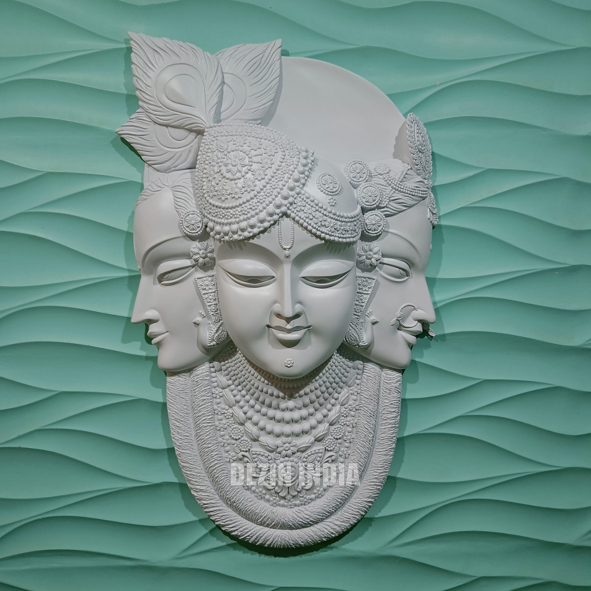 DA-106 Shrinathji Yamunaji Mahaprabhuji Wall Sculpture - 4x2.5ft ...
