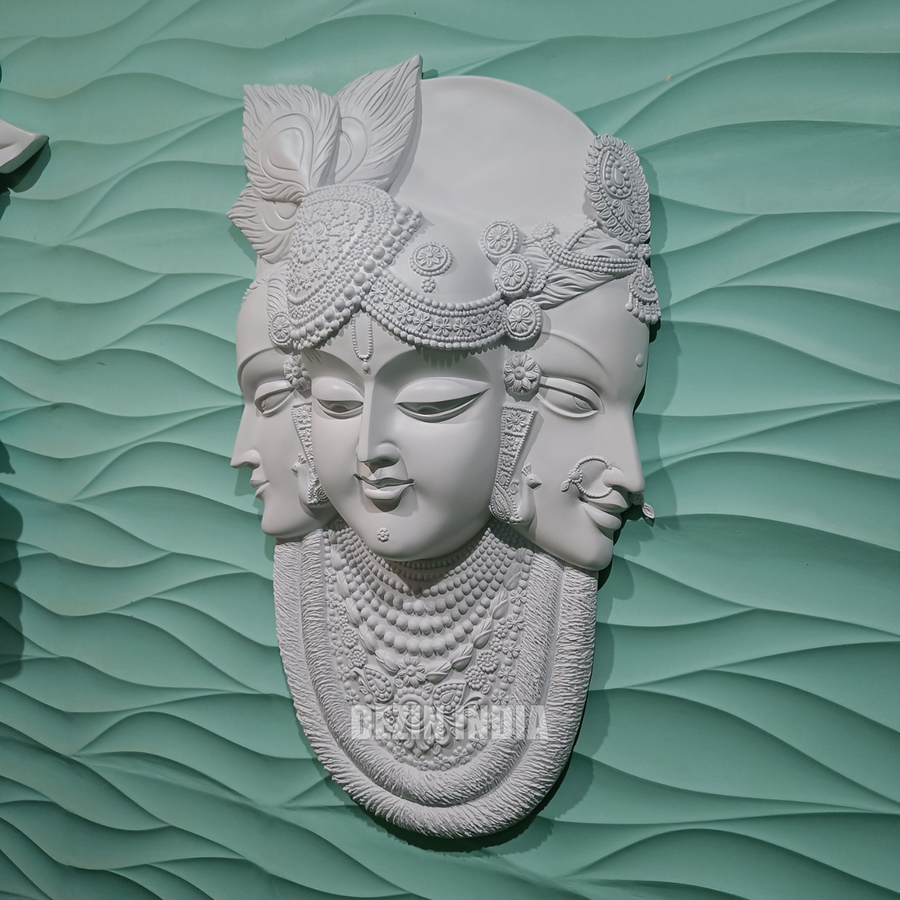 DA-106 Shrinathji Yamunaji Mahaprabhuji Wall Sculpture - 4x2.5ft ...