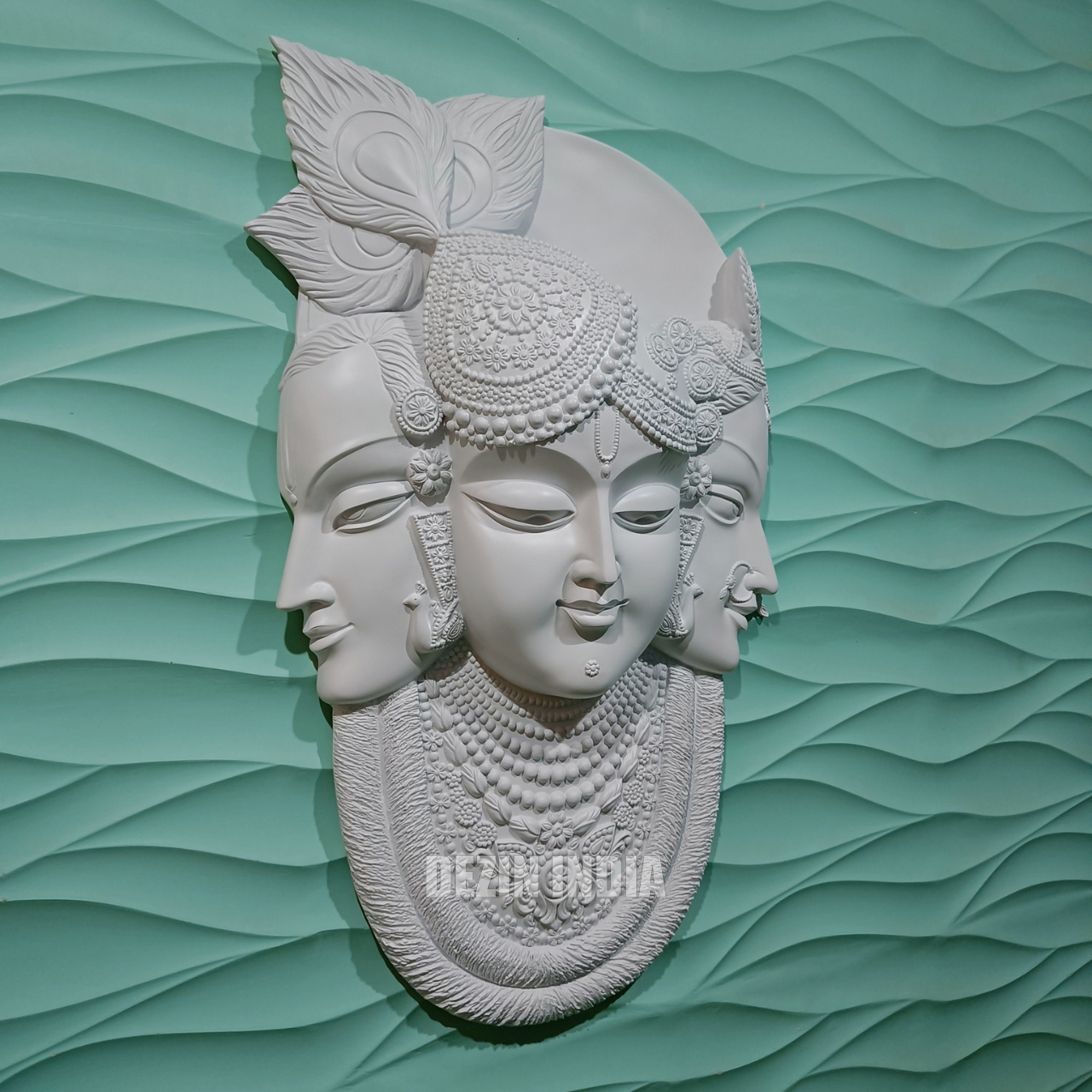 DA-106 Shrinathji Yamunaji Mahaprabhuji Wall Sculpture - 4x2.5ft ...