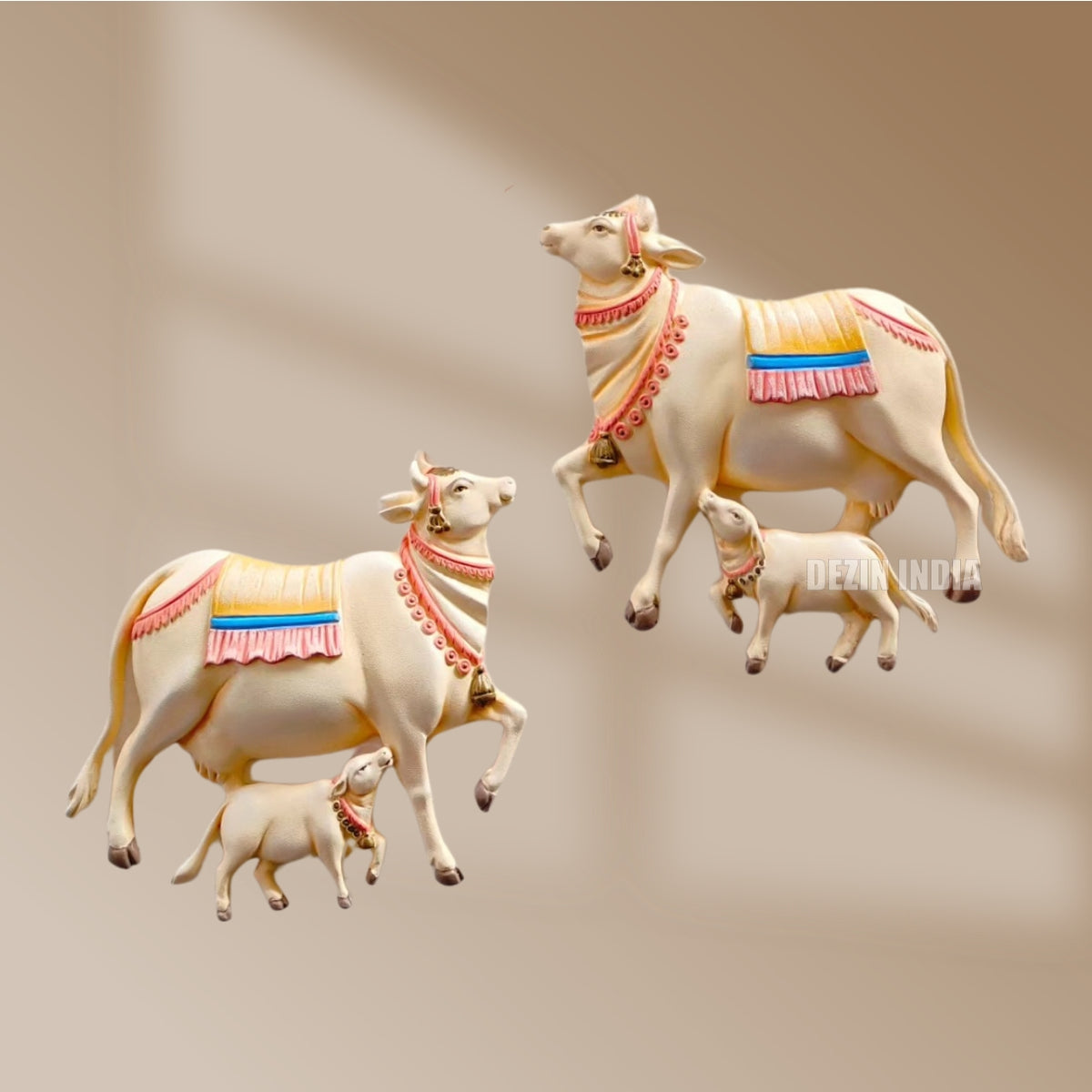 DA-68 Cow Calf Wall Hanging Sculpture - 12x12 inches – Dezin India