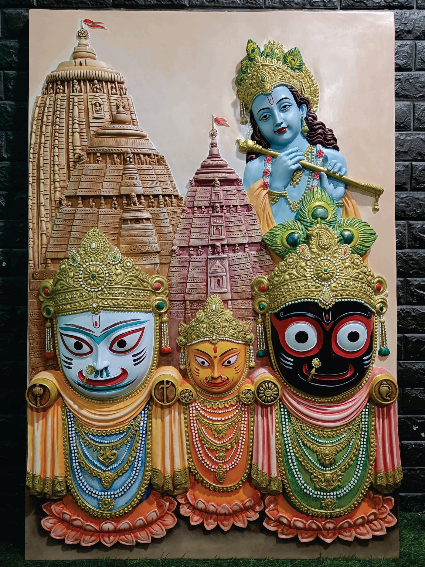 DA-73 Jagannath Temple Wall Hanging Sculpture-4.5x3ft – Dezin India