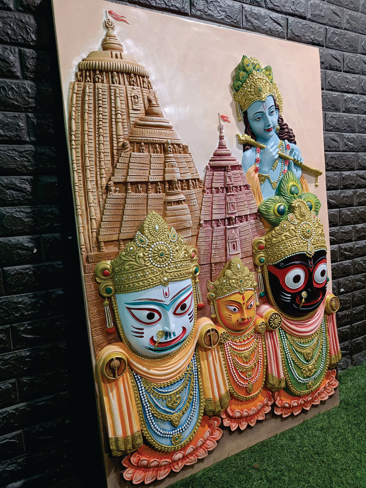 DA-73 Jagannath Temple Wall Hanging Sculpture-4.5x3ft – Dezin India