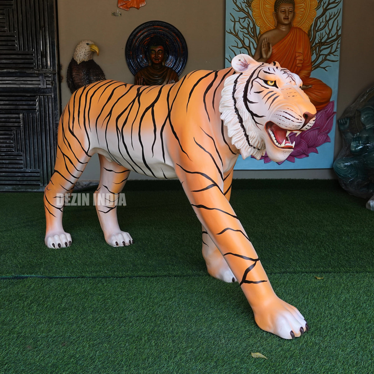 Tiger Statue - 3x6.5ft | Majestic & Powerful Decor | Dezin India