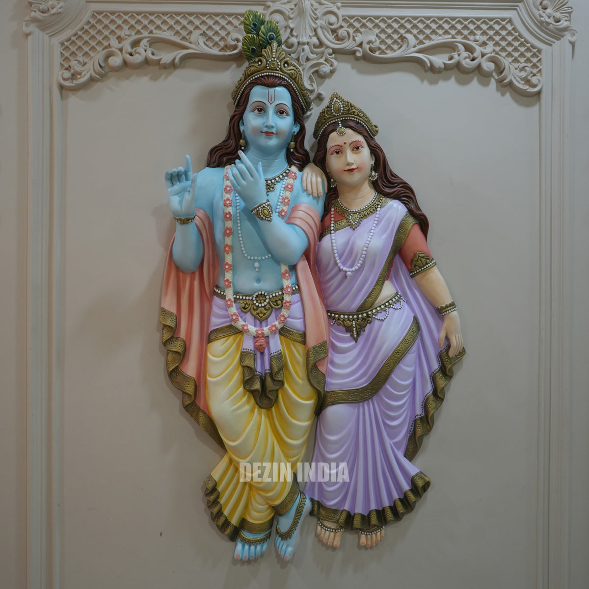 Shri Radha Krishna Wall Mural 4x2.5ft | Divine Home Décor – Dezin India ...