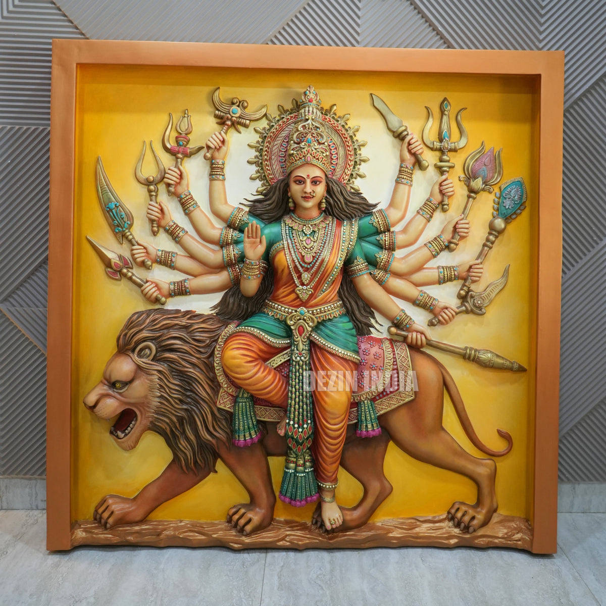 Adishakti Mata Durga Wall Mural 4.5x4.5ft | Divine Shakti Wall Art for ...
