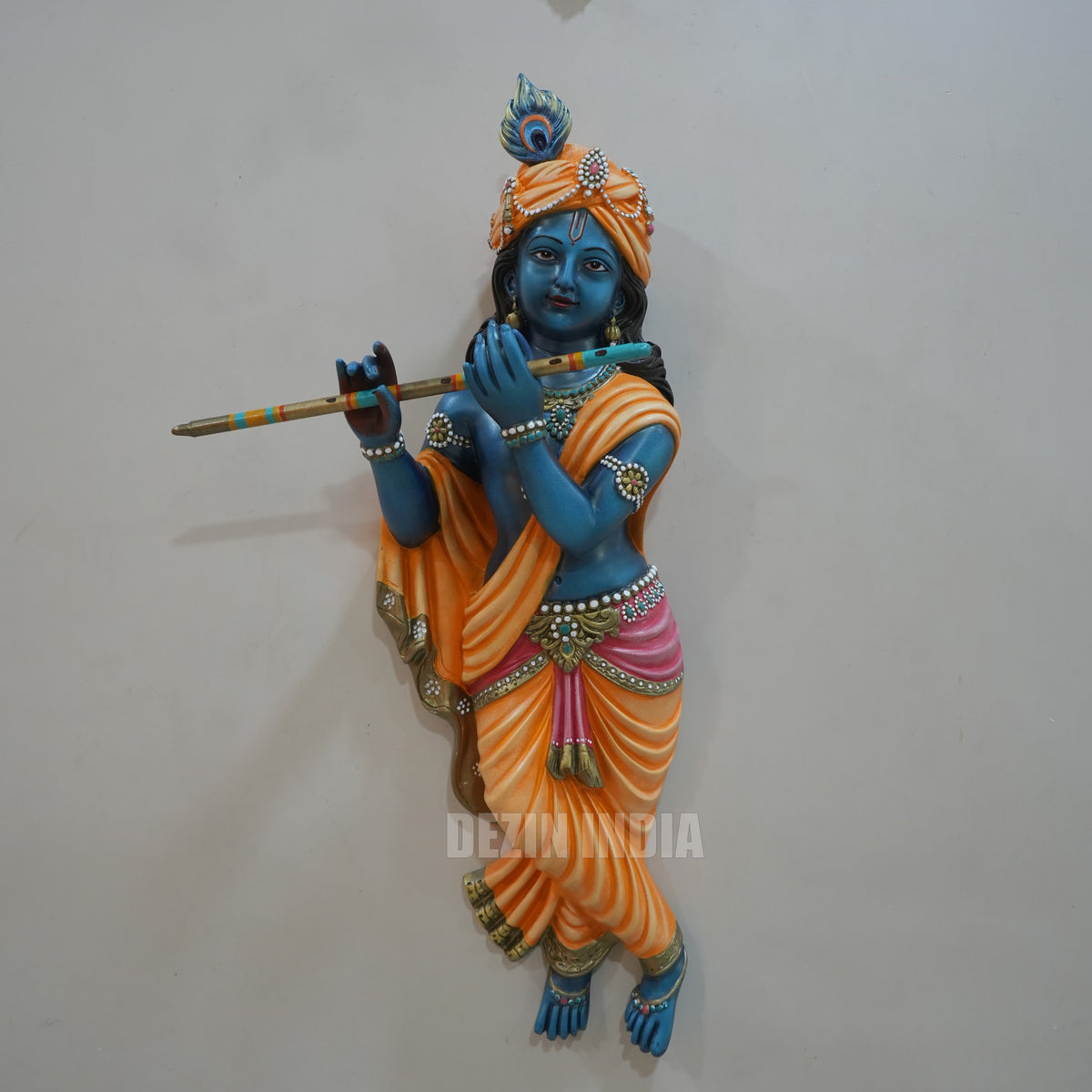 Shri Krishna Flute Wall Mural – 2.5x1ft | Krishna in Standing Tribhang ...