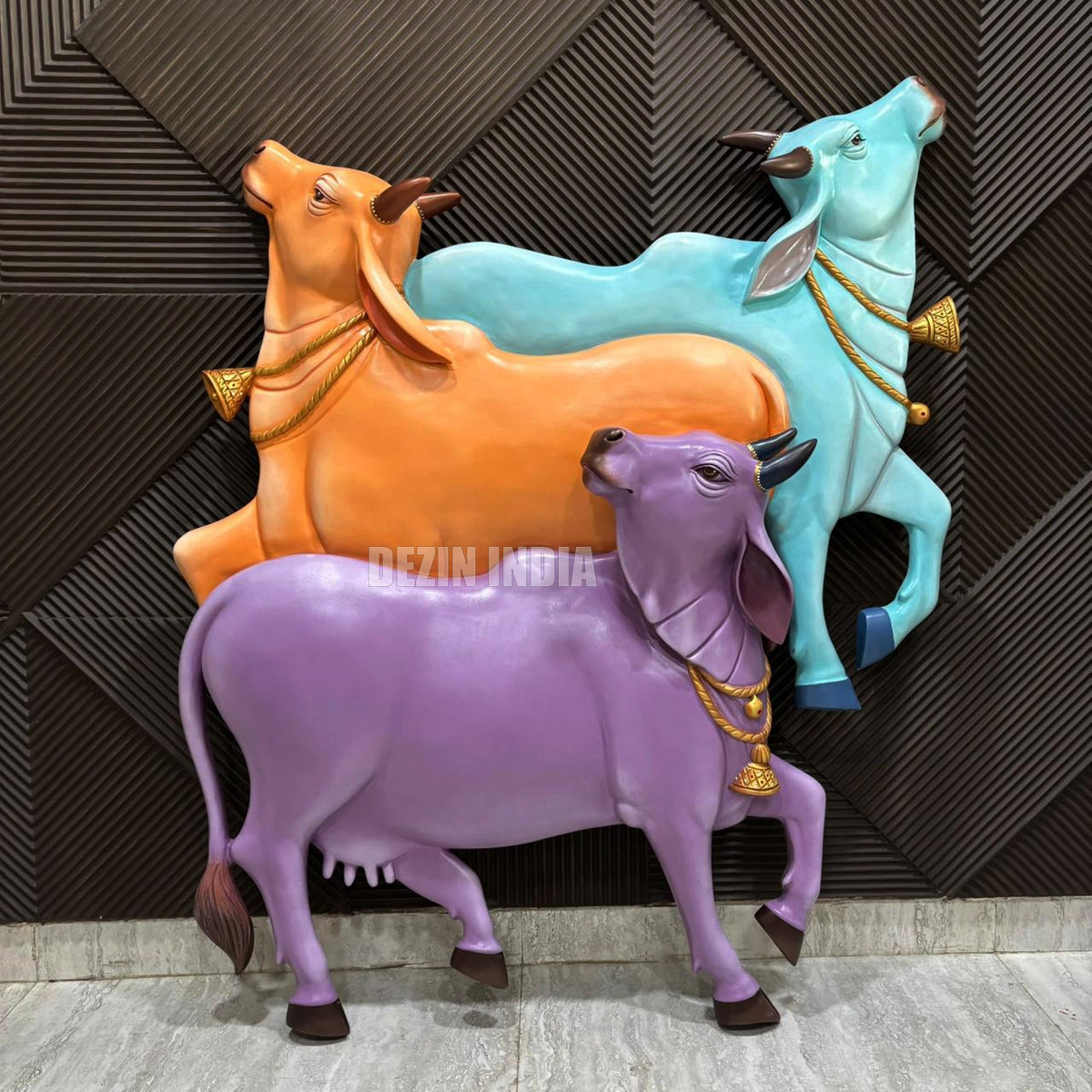 Sacred Cow Wall Mural – 5x3.5 ft | Handcrafted 3D Wall Art | Dezin Ind ...