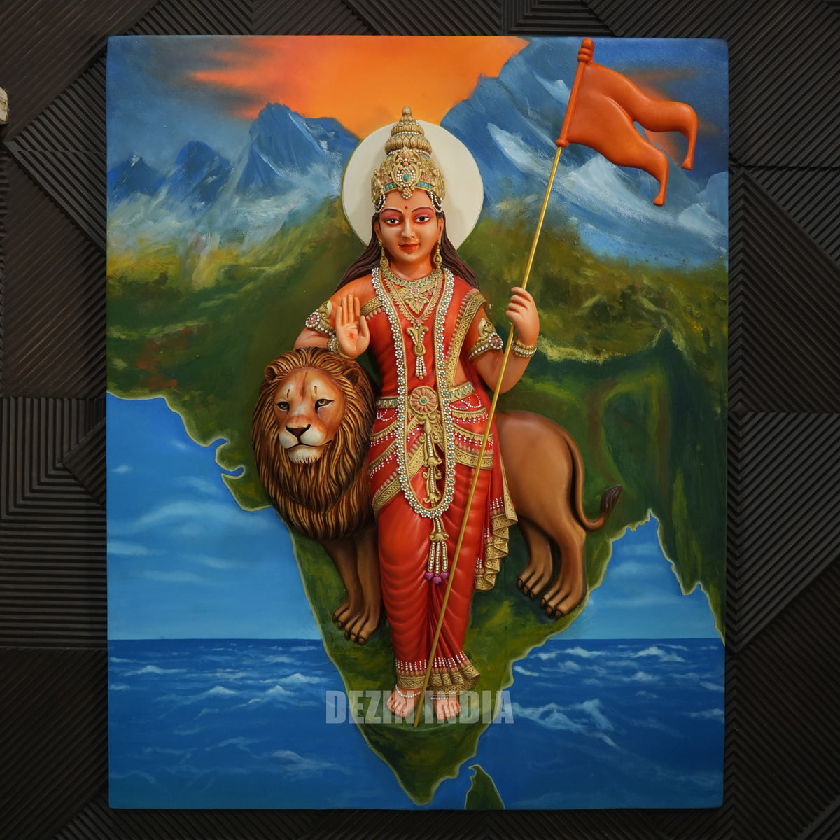 Bharat Mata Wall Mural – 5x4ft | Patriotic Spiritual Wall Art | Divine ...