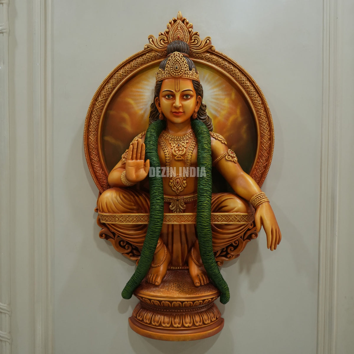 Sabarimala Lord Ayyappan Swami Wall Mural 4×2.5 ft | Divine Temple Art ...