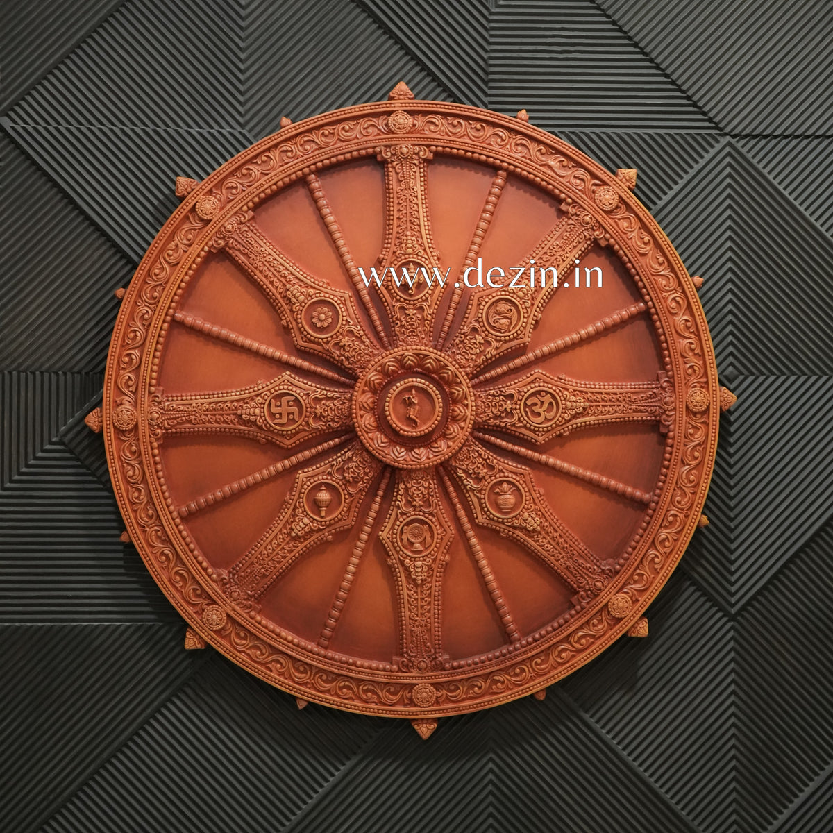 4.5ft Konark Surya Temple Chariot Wheel Mural | Spiritual & Meaningful ...