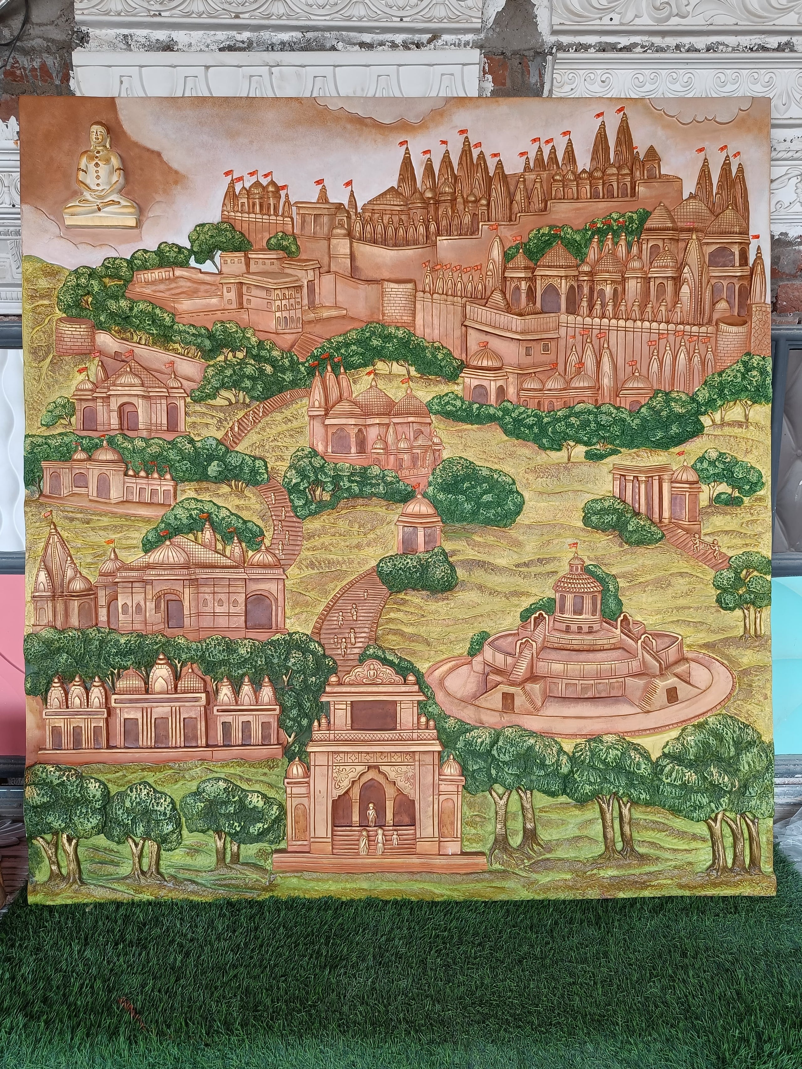 DA-57 Palitana Temple Wall Hanging Sculpture - 6x5.5 ft – Dezin India