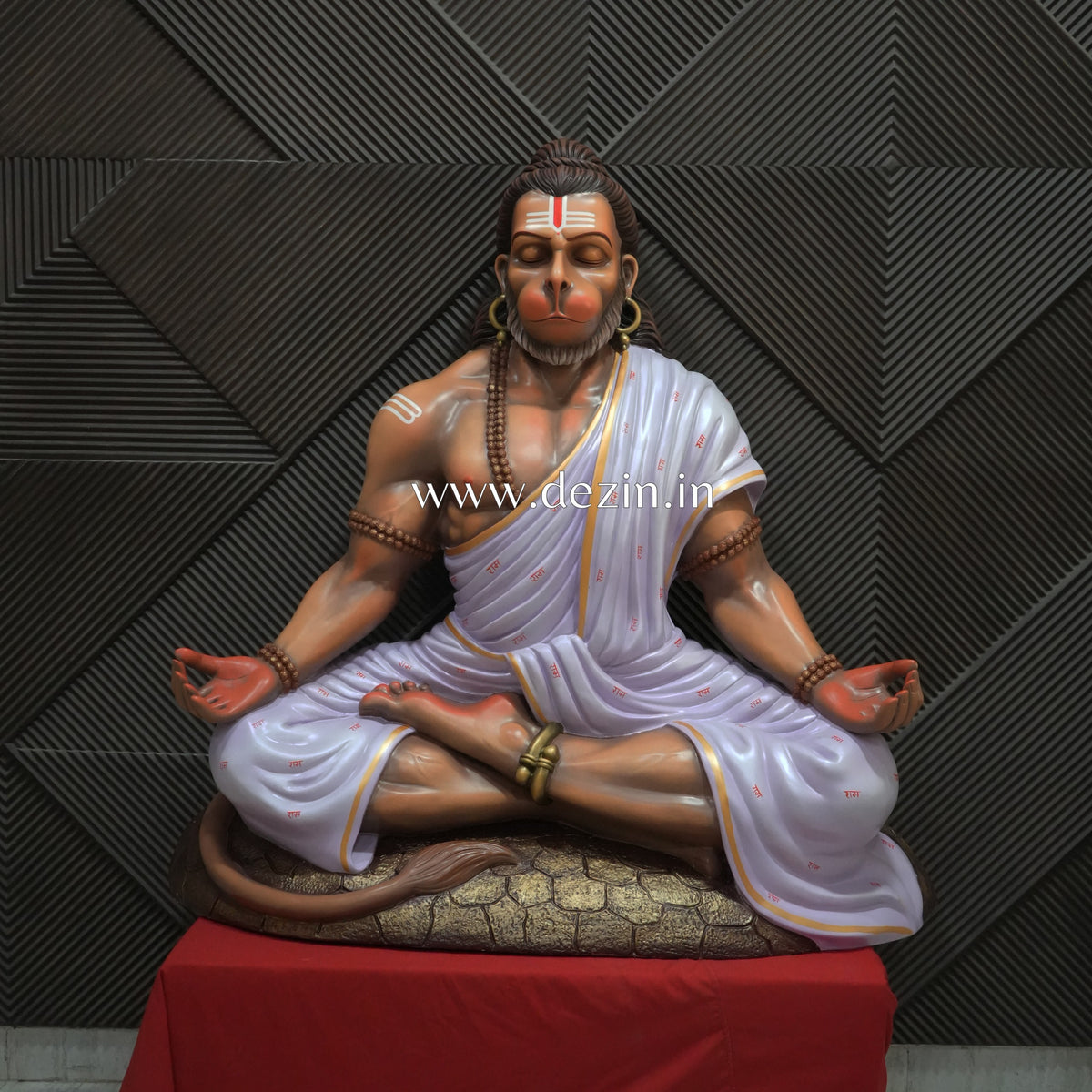 Lord Hanuman Dhyana Mudra Wall Mural – 4x4ft | Spiritual Wall Art for ...